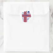 British Raised Fist Square Sticker | Zazzle