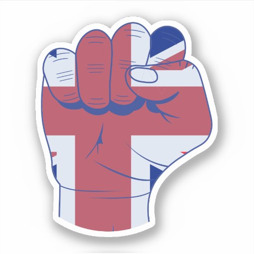 British Raised Fist Sticker | Zazzle