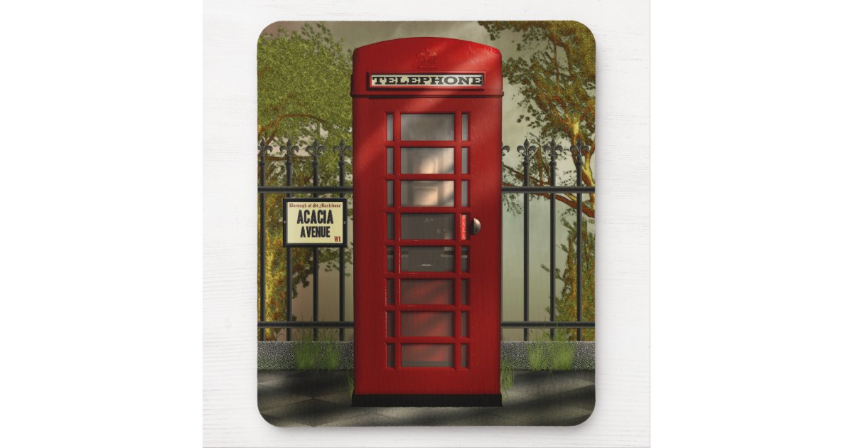 British Red Telephone Box Mousepad | Zazzle