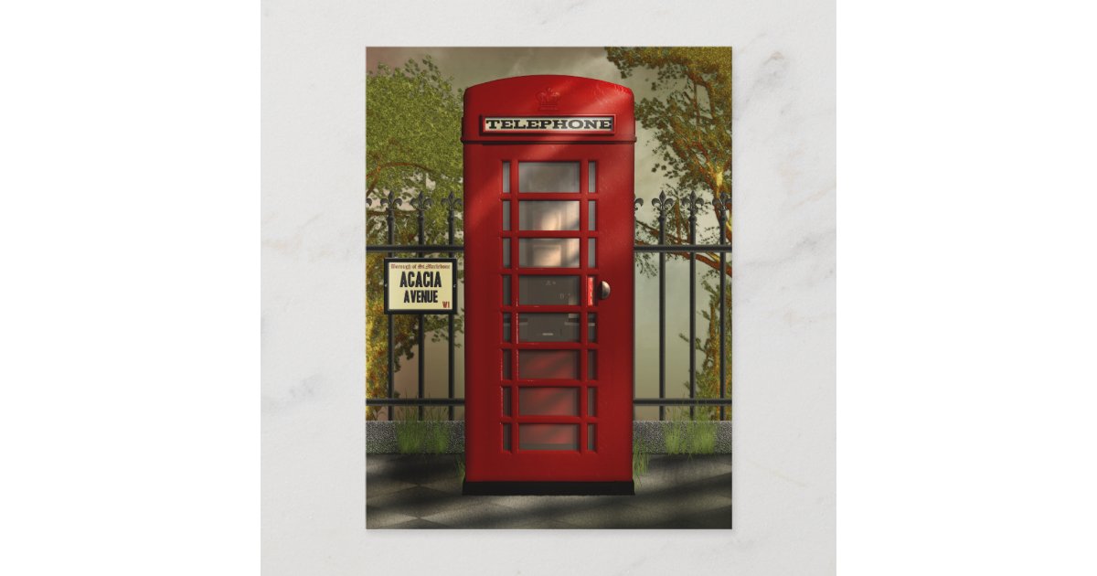 British Red Telephone Box Postcard | Zazzle
