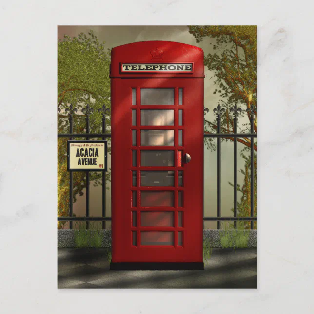 British Red Telephone Box Postcard | Zazzle