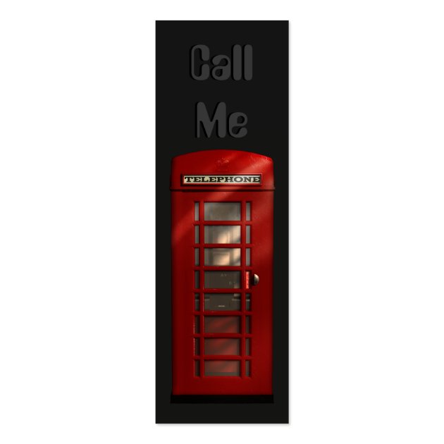 British Red Telephone Box Skinny Profile Cards Business Card Template