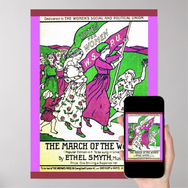 British Suffragettes Colorful March Women & Girls Poster | Zazzle