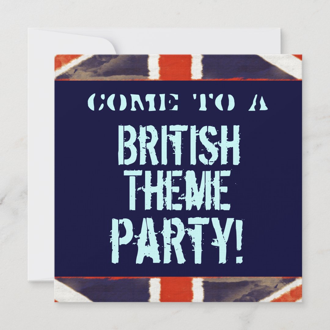 British Theme Party Invitation (Square) | Zazzle