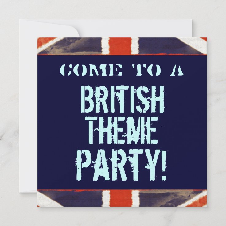 British Theme Party Invitation (Square) | Zazzle