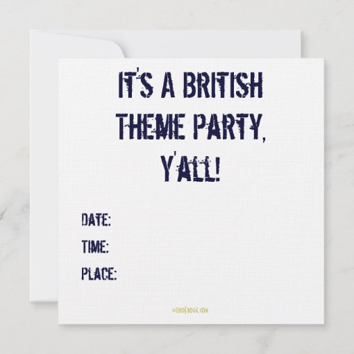 British Theme Party Invitation (Square) | Zazzle