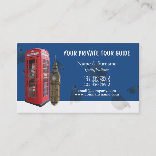 British tour guide tourism business card | Zazzle