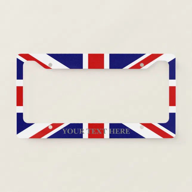 British Union Jack flag car license plate frame | Zazzle