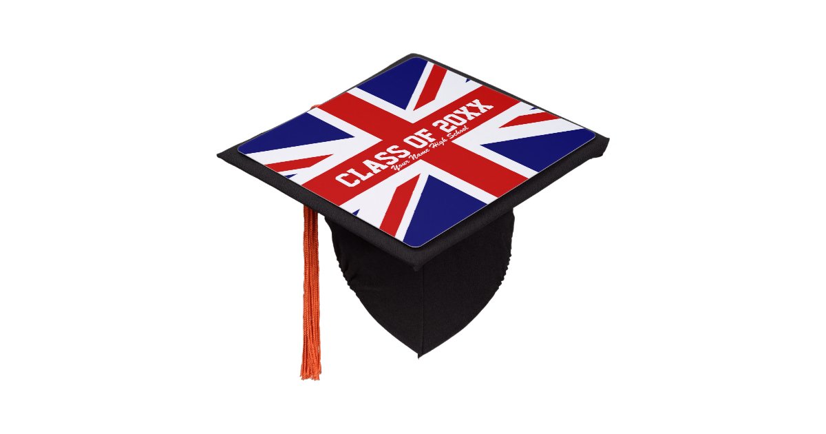 British Union Jack flag class of graduation party Graduation Cap Topper ...