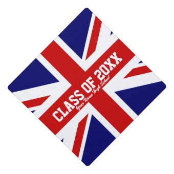 British Union Jack flag class of graduation party Graduation Cap Topper ...