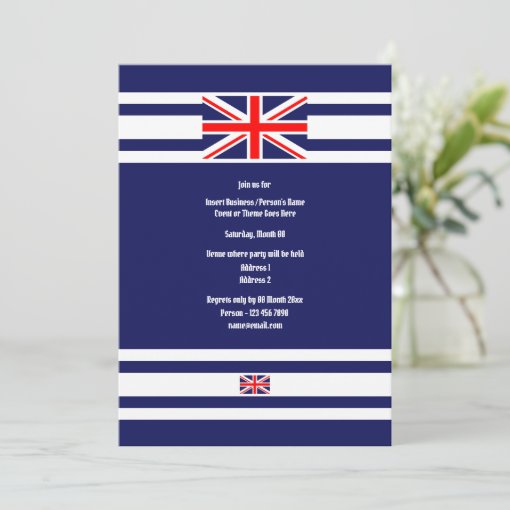 British Union Jack flag elegant British party Invitation | Zazzle