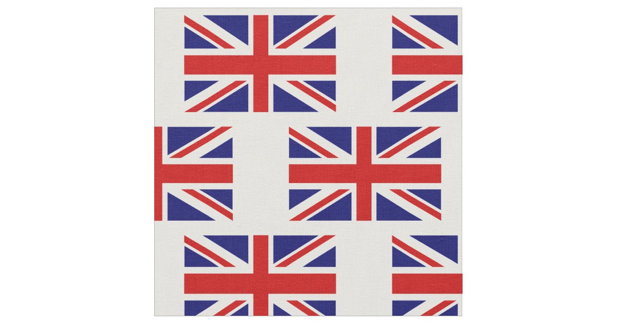 British Union Jack flag pattern DIY fabric textile | Zazzle