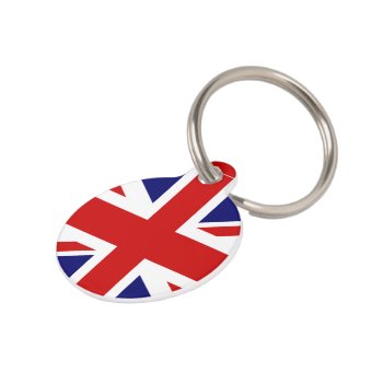 British Union Jack flag pet tag for dog or cat | Zazzle
