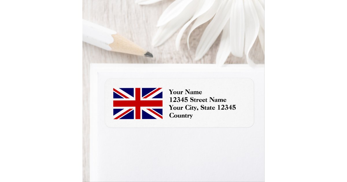 British Union Jack flag return address labels | Zazzle
