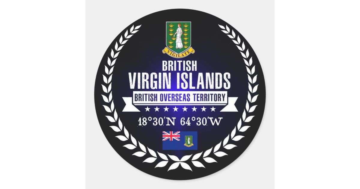 British Virgin Islands Classic Round Sticker | Zazzle