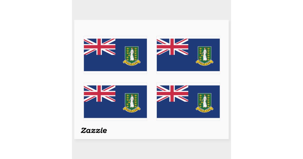 British Virgin Islands Flag Sticker BVI | Zazzle