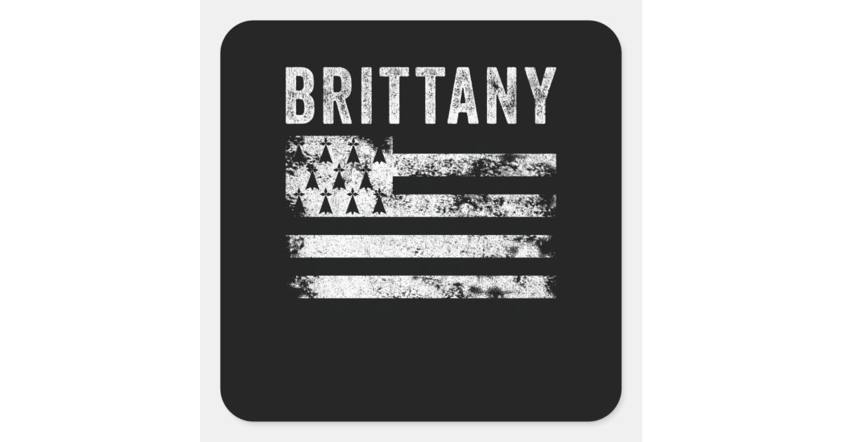 Brittany Flag Distressed - Breton Flag Square Sticker | Zazzle