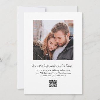 Brittany Modern Black Script Wedding with RSVP Invitation | Zazzle