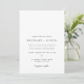 Brittany Modern Black Script Wedding with RSVP Invitation | Zazzle