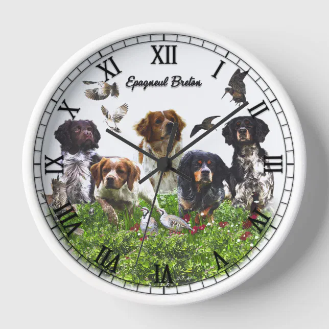 Brittany Spaniel Clock | Zazzle