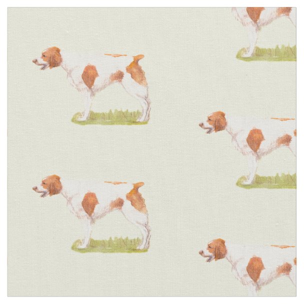 brittany spaniel navy blue dog fabric | Zazzle