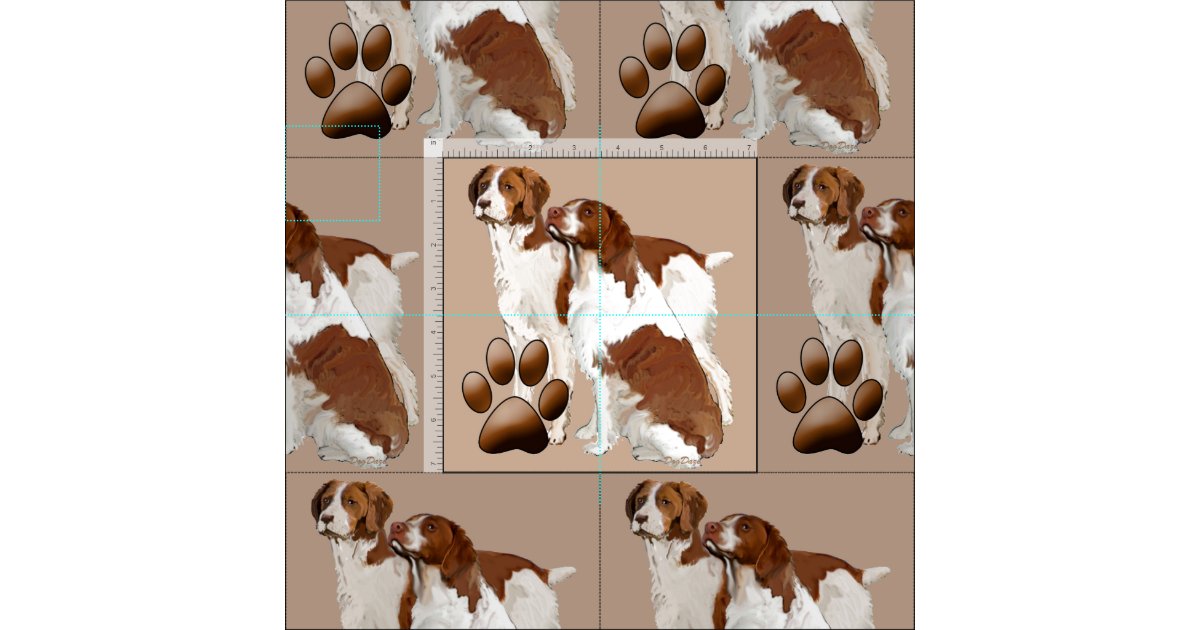 Brittany Spaniel fabric | Zazzle