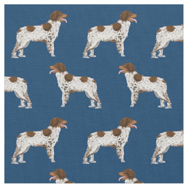 Brittany Spaniel Dog Art Fabric | Zazzle