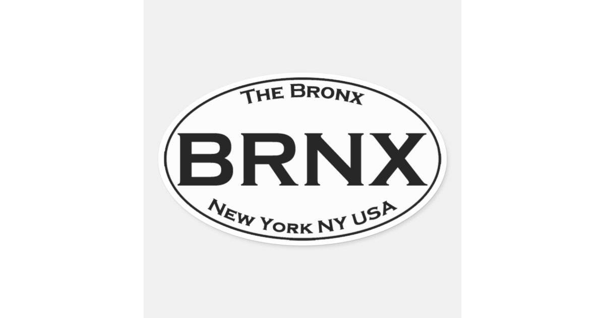 BRNX - The Bronx New York Oval Logo Oval Sticker | Zazzle
