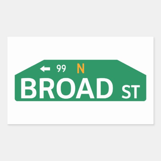 Broad Street, Philadelphia, PA Street Sign Rectangular Sticker | Zazzle.com