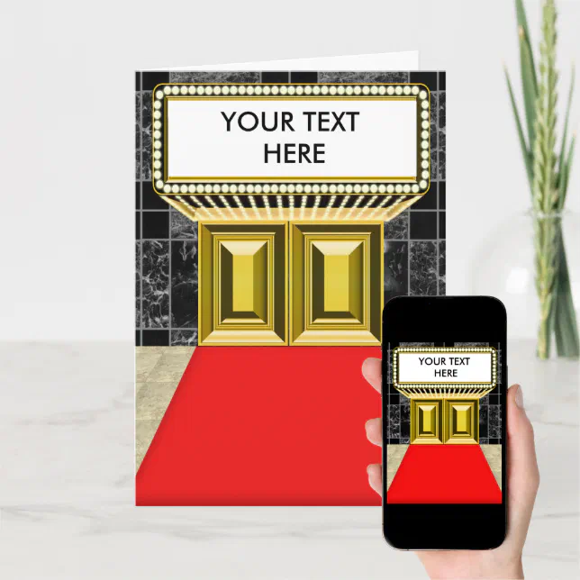 Broadway Lights Marquee Customizable Blank Inside Card | Zazzle