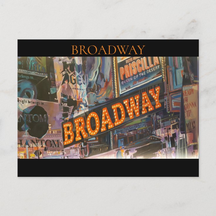 Broadway Neon Lights Postcard | Zazzle