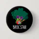 Broc Star Funny Brocolli Rock Star Pun Dark BG Button | Zazzle