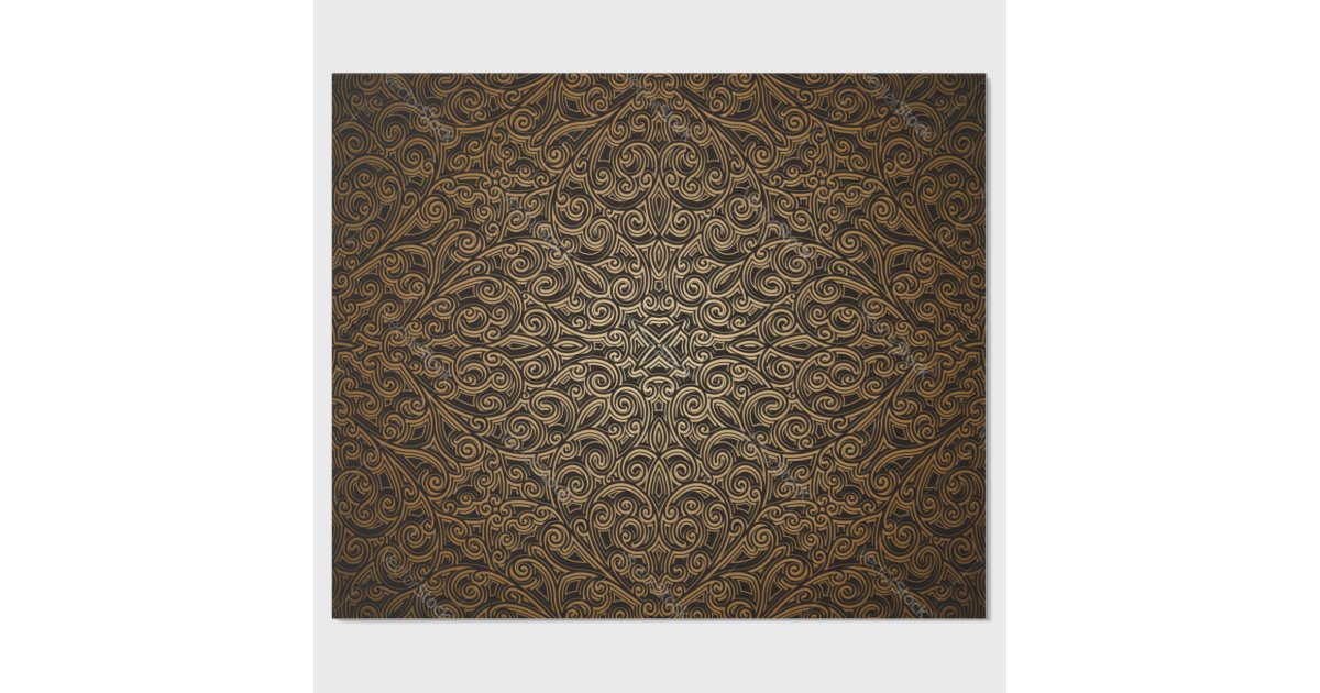 Brocade pattern wrapping paper | Zazzle