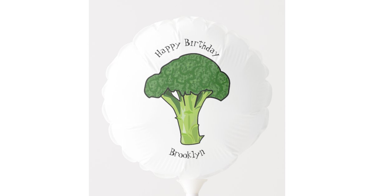 Broccoli cartoon illustration balloon | Zazzle