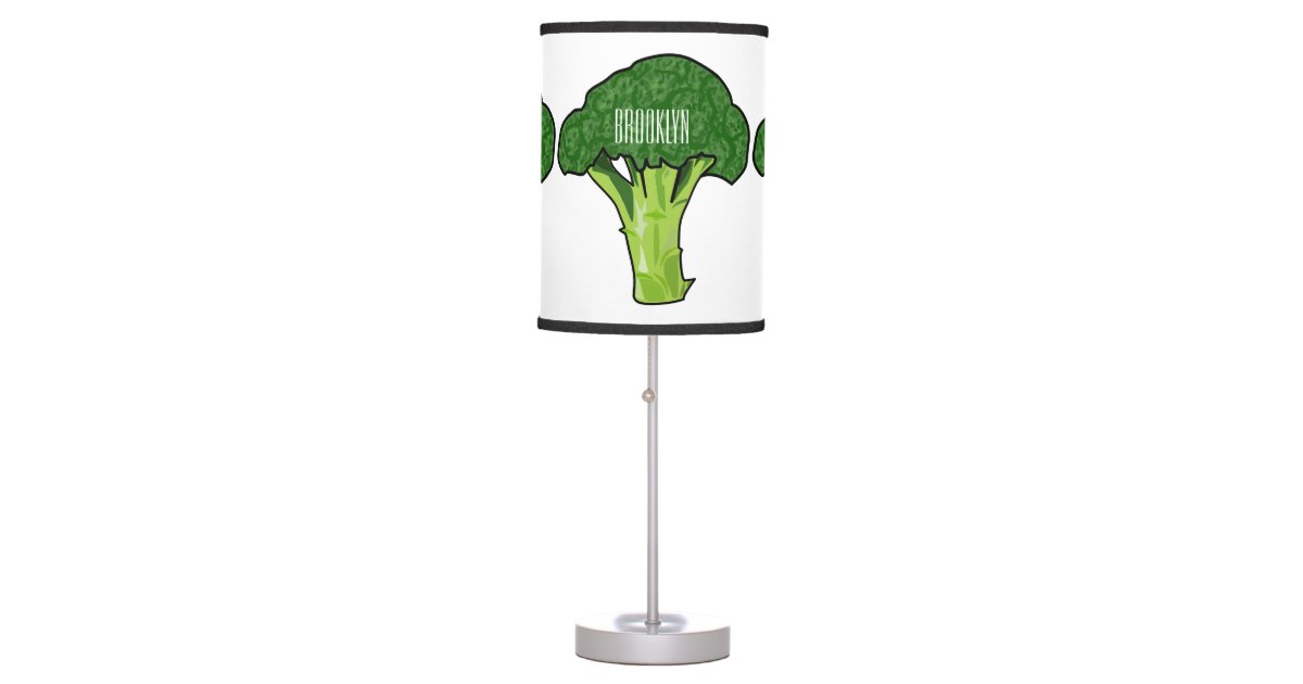 Broccoli cartoon illustration table lamp | Zazzle
