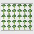 Broccoli cartoon illustration wrapping paper | Zazzle