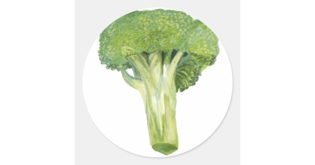 broccoli classic round sticker | Zazzle