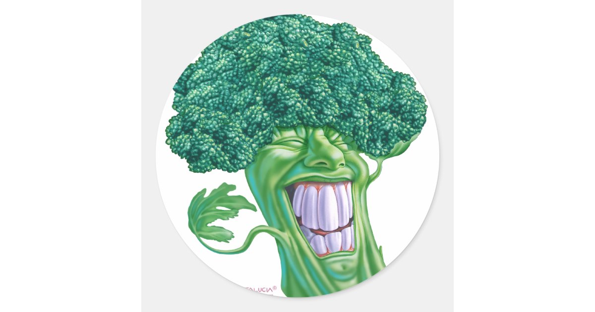 broccoli classic round sticker | Zazzle
