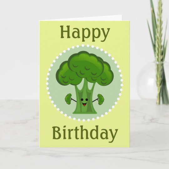 Broccoli Happy Birthday Card | Zazzle.com
