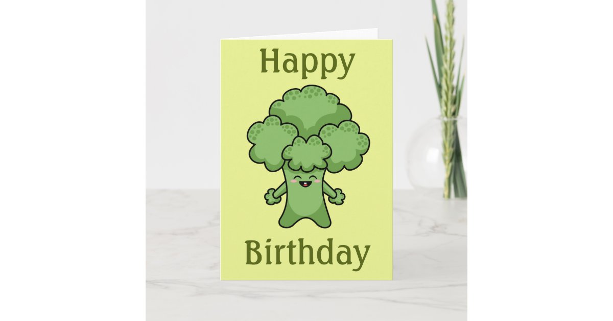Broccoli Happy Birthday Card | Zazzle
