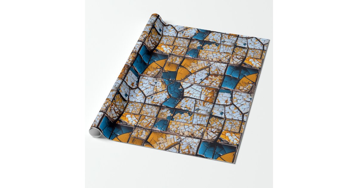Broken and Cracked Tile Liminal Concept Wrapping Paper | Zazzle