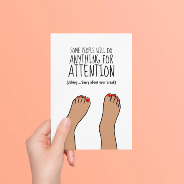 Broken Ankle Funny Postcard | Zazzle