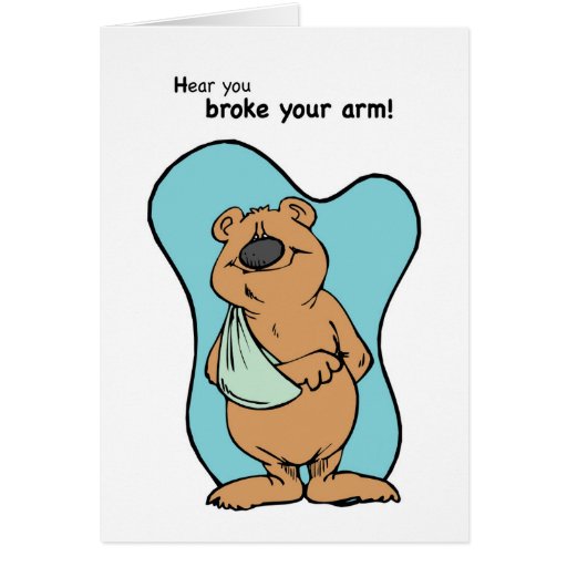 Broken Arm Bear Greeting Card | Zazzle