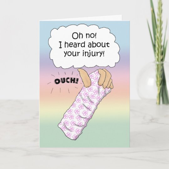 Broken Arm Injury Hurt Get Well Soon Card | Zazzle.com