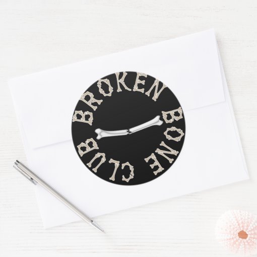 BROKEN BONE CLUB CLASSIC ROUND STICKER | Zazzle