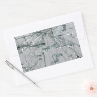 Broken Glass-Look Rectangular Sticker | Zazzle