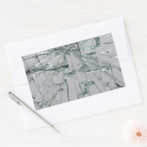 Broken Glass-Look Rectangular Sticker | Zazzle