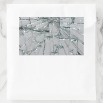 Broken Glass-Look Rectangular Sticker | Zazzle