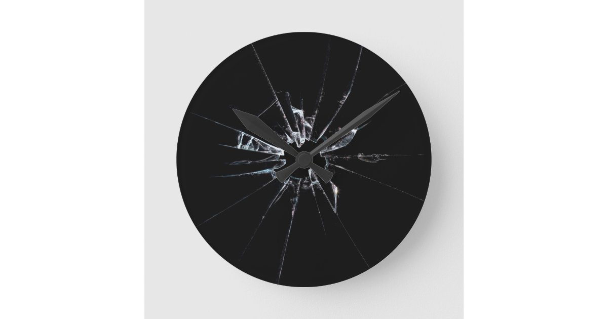 Broken Glass No 1 Round Clock | Zazzle