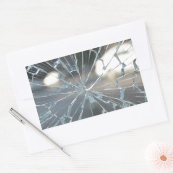 Broken Glass Rectangular Sticker | Zazzle